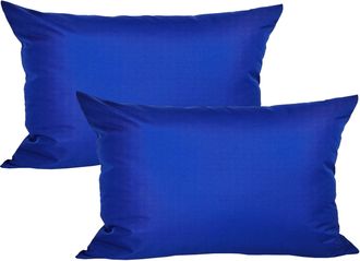 JACK 2er Set 40x60cm Outdoor Kissenhülle Kissenbezug Wasserfest Sitzkissen Lounge Kissen Garten Stuhl Lotus Effekt, Farbe:Blau