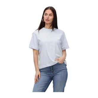 Calvin Klein Embroidered Logo Graphic Boxy T-Shirt - - Tops - Damen - Blau - M