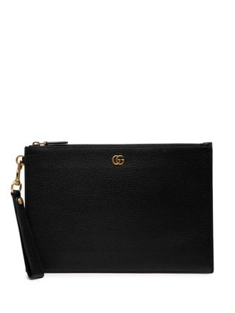 Gucci 2016-2025 GG Marmont Clutch aus Leder - Schwarz