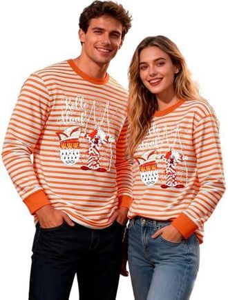 Generic T-shirt &agrave; rayures pour homme et femme - Motif clown de Cologne - Avec armoiries - Rouge et blanc - Ray&eacute; - T-shirt &agrave; manches longues - T-shirt &agrave; rayure