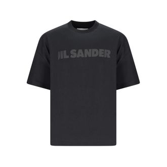 Jil Sander Logo T-Shirt - - Tops - Herren - Schwarzk - S