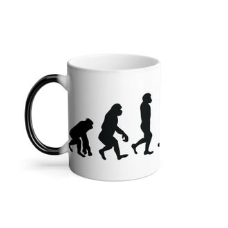 Fabulous Thermoreagierende Tasse Magische Tasse - Evolution Ski Berg Schnee Wintersport Athlet - 325 ml