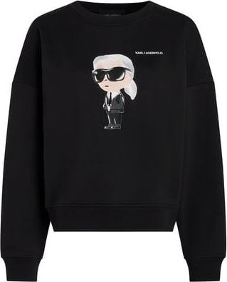 Karl Lagerfeld Sweat col rond en coton m&eacute;lang&eacute;