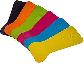 T-fal Lot de 6 Spatules avec oeilletons Thermoplastiques pour Crépières, Raclettes et Wok Party XA900203 Multicolore