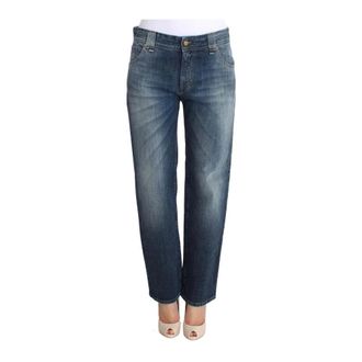 John Galliano MidRise Gerades Jeans Distressed Denim - - Jeans - Damen - Blau - W25
