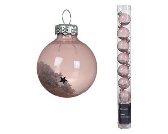 Kaemingk Weihnachtskugeln Glas mit Sternen gef&uuml;llt 3cm 9er Set - kleine Christbaumkugeln Weihnachtsbaumkugeln f&uuml;r Weihnachten - Christbaumschmuck & Weihnachtsb