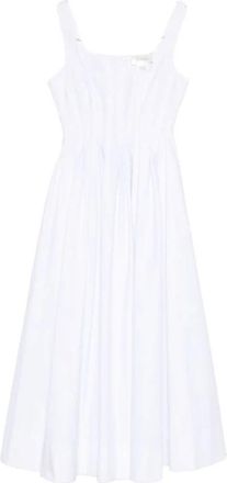 Sportmax Femme, Robes, Blanc, Taille: 34 FR Longue robe sans manches en pur coton