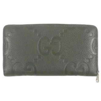 Gucci Portefeuille Long Zipp&eacute; en Cuir GG Jumbo Pre-owned - Homme - Pre-owned - Vert - Taille: ONE Size