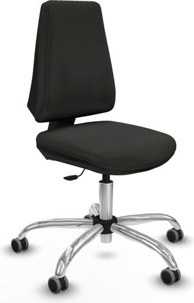 Piqueras y Crespo Elche Drehstuhl, schwarz, ohne Armlehnen, ausgestattet mit Permanentkontakt und Schneideschaum, 65 mm Rollen, Parkett, Schwarz