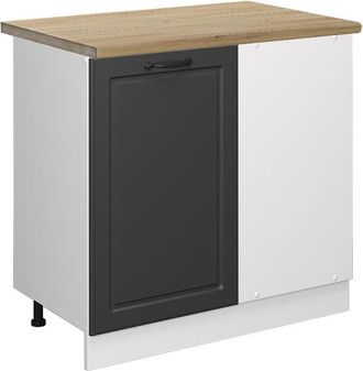 Vicco Eckunterschrank R-Line, Anthrazit Landhaus, 86 cm, ap Eiche