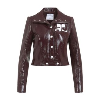 Courr&egrave;ges Rote Vinyljacke Damenmode - - Jackets - Damen - Braun - XL