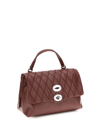 Zanellato Womens Postina Tram&egrave; Leather Top Handle Bag Red Palio Di Siena Calf Bos Taurus Shoulder Hand
