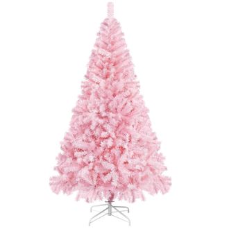 Yaheetech künstliche Weihnachtsbaum 183cm (Ø ca.110cm) Rosa mit ca.1000 Spitzen, Schnellaufbau, klappbar Schwer Entflammbar, Tannenbaum inkl. Metall Christbaum 
