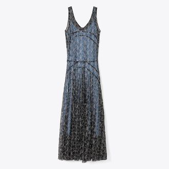 Tory Burch Fil-Coup&eacute;-Kleid mit Chantilly-Spitze