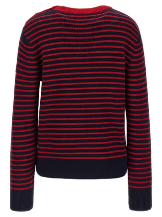 Ami Striped Wool Sweater - Blue