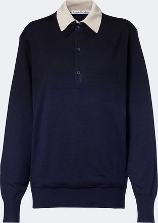 Acne Studios Polo en soie, laine et cachemire