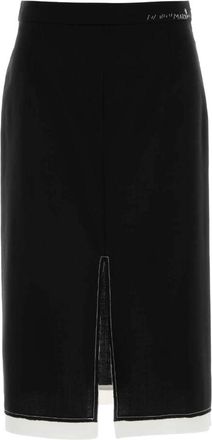 Marni Femme, Jupes, Noir, Taille: 38 FR Midi Wool Skirt