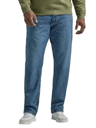 Lee Big & Tall Legendary Relaxed Straight Jean, Bleu véritable, 44W / 34L Homme