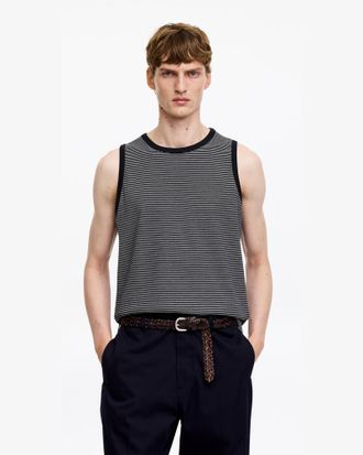 Arket Geripptes Tanktop -Blau