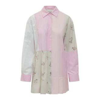 Msgm Msgm, Femme, Blouses et Chemises, Multicolore, Taille: 38 FR Haut &agrave; Appliqu&eacute;s Floraux Ray&eacute;