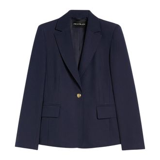 Pennyblack Femme, Vestes, Bleu, Taille: 44 FR Blazer avvitato monopetto bi-stretch