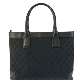Gucci Sac cabas en toile et cuir noir GG Pre-owned - Femme - Pre-owned - Noir - Taille: ONE Size