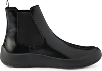 Prada Brushed Leather Chelsea Boots