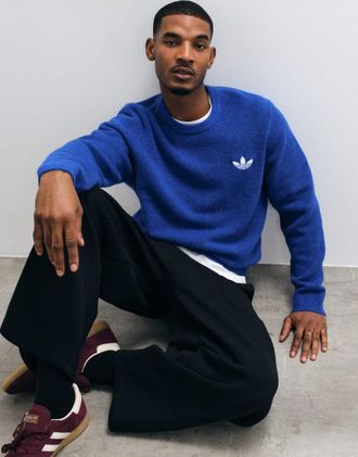 adidas Originals pull en maille bleu