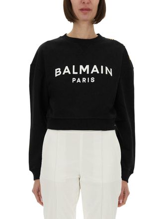 Balmain Bedruckter Balmain Paris Pullover