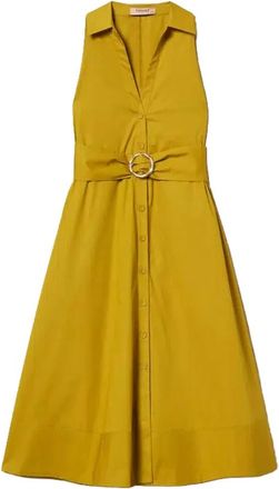 Twinset Femme, Robes, Jaune, Taille: 40 FR Longuette Poplin Shirt Dress