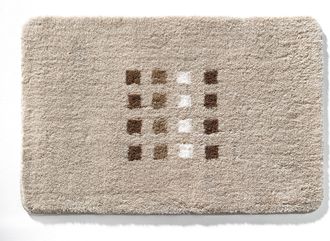 Kleine Wolke Badteppich Quadri (LBH 90x60x2 cm) LBH 90x60x2 cm beige