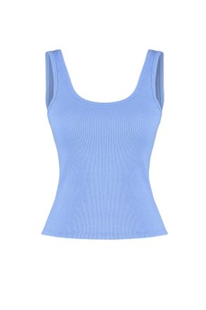 Trendyol Trendyol Damen Regular Fit Basic Scoop Neck Knit Singlet, violett, Small
