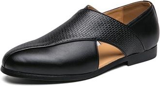 Generic Sandales en cuir &agrave; bout ferm&eacute; pour homme - Antid&eacute;rapantes et respirantes - Bout pointu - Pour le travail, la marche, la conduite, le bureau, noir 1, 4