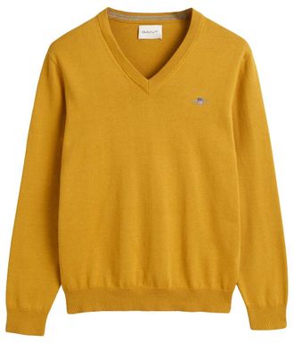 GANT Herren Classic Cotton V-Neck Pullover, Banana Yellow, XXXL