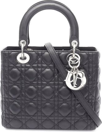 Dior sac Lady Dior Cannage médium (2012) - Noir