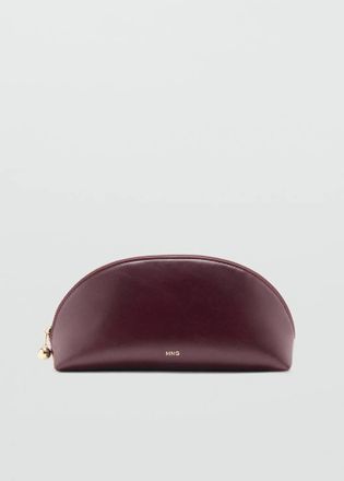 Mango Grande trousse de toilette &agrave; perles bordeaux - Femme - Taille unique - MANGO