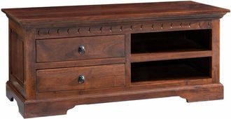 Massivmoebel24 TV-Board Akazie 115x48x50 nougat lackiert oxford 317