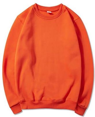 Generic Pull pour homme sans capuche - Pull tricot&eacute; avec col rond - Pull de transition tendance - Couleur unie - T-shirt &agrave; manches longues - Haut l&eacute;ger - Col 