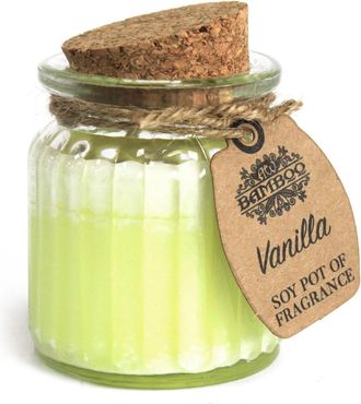 Bambooa Vanille - 100% Sojawachs Kerze im Glas mit Korkdeckel - Vegan / 100% Natürlich (Vanille)