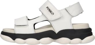 Pinko Pinko, Femme, Chaussures, Blanc, Taille: 37 EU Sandales plates en cuir