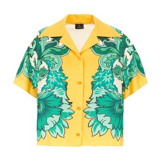 Etro Femme, Blouses et Chemises, Multicolore, Taille: 40 FR Chemise en soie &agrave; imprim&eacute; floral plac&eacute;