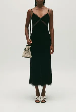 Claudie Pierlot Robe midi velours noir