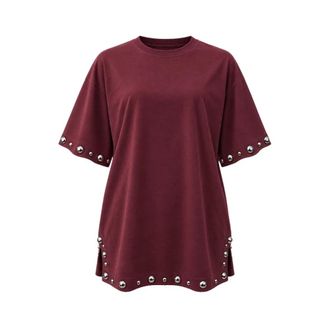 A Paper Kid Oversize T-Shirt - - Tops - Damen - Rot - 2XL