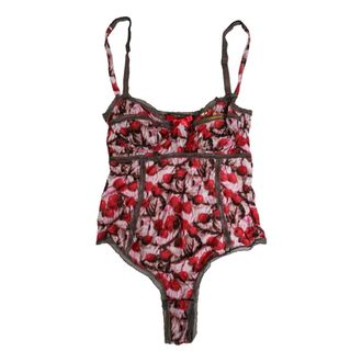Roberto Cavalli Femme, Tops, Multicolore, Taille: 40 FR CherryPrint Lace Bodysuit