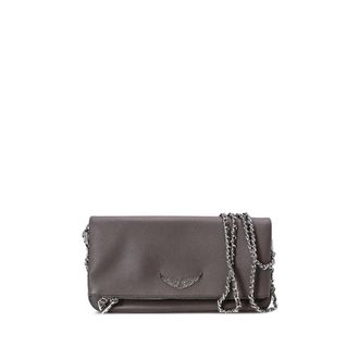 Zadig&Voltaire Rock Leder Schultertasche - - Bags - Damen - Grau - ONE SIZE