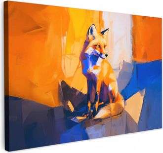 MuchoWow © Wandbilder Klein 30x20 cm Mini Wohnzimmer Wanddeko Schlafzimmer Zimmerdeko Wandgemälde Zimmer Deko auf Wand Dekoration Wall Art Fuchs - Orange - For