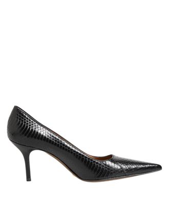 Dolce & Gabbana Schwarze Exotische Leder Stiletto-Pumps Schuhe