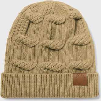 Stella McCartney Falabella Cable-Knit Beanie, Woman, Camel