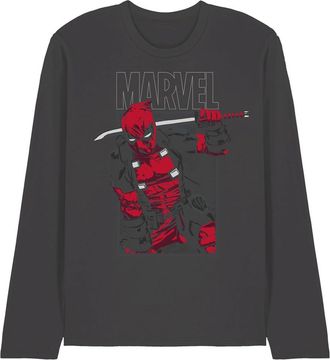 Deadpool Marvel Deadpool Sword Unisex Long Sleeve T Shirt, Charcoal, XX-Large