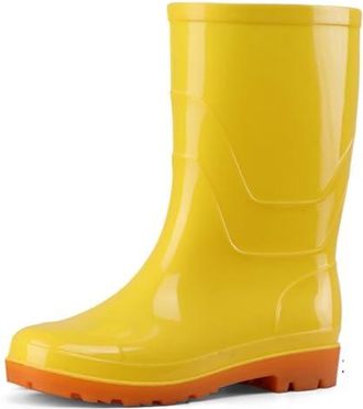 Pangolin Bottes de Pluie Imperm&eacute;ables Unisexe - PVC Antid&eacute;rapant, Confortables & R&eacute;sistantes - Bottes de Jardin, Travail, Agriculture, P&ecirc;che, Cuisine Jaune-B 4